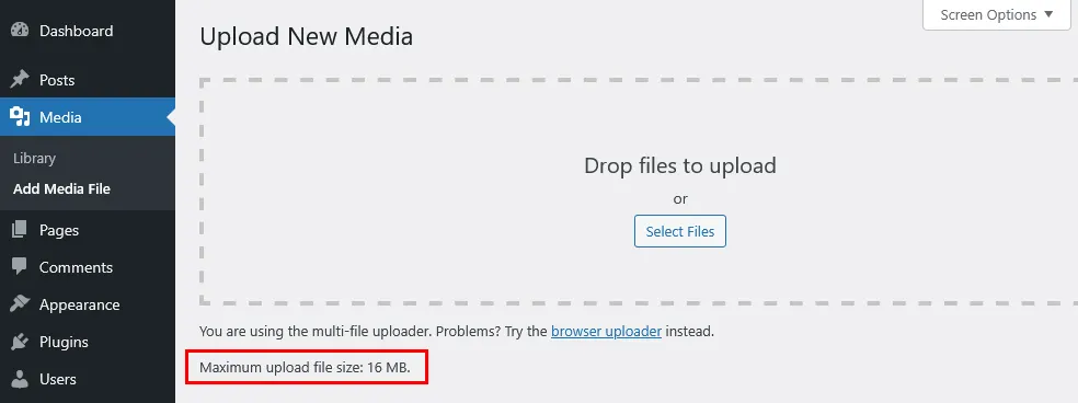 How to Increase Max Upload File Size in WordPress - MatchThemes